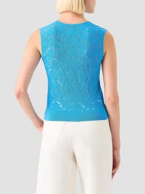 Akris Burnout Intarsia Wool-blend Top