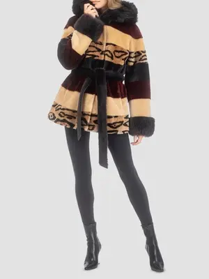 Gorski Shearling Lamb Parka With Merinillo Shearling Lamb Hood Trim & Cuffs, Belt