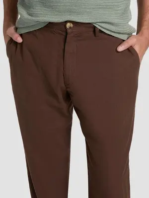 Onia Linen-blend Trousers - Espresso