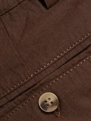 Onia Linen-blend Trousers - Espresso
