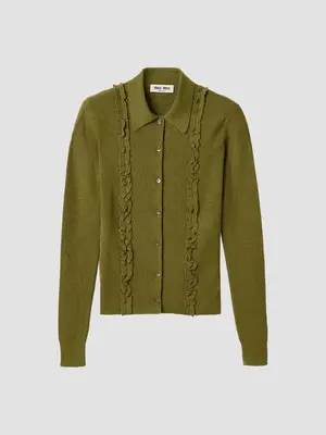 Miu Miu Cashmere And Silk Cardigan - Green