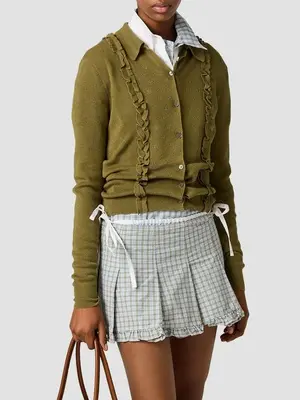 Miu Miu Cashmere And Silk Cardigan - Green