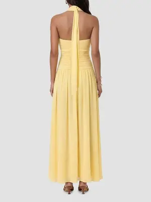 NICHOLAS THE LABEL Arella Pleated Scarf-detail Georgette Maxi Dress