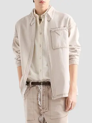 Prada Bull Denim Zipper Shirt