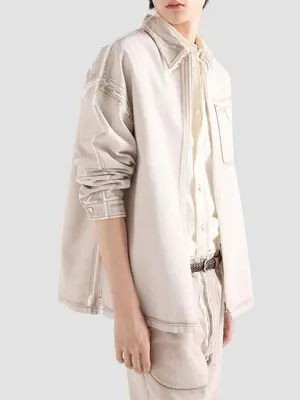 Prada Bull Denim Zipper Shirt