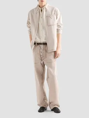 Prada Bull Denim Zipper Shirt