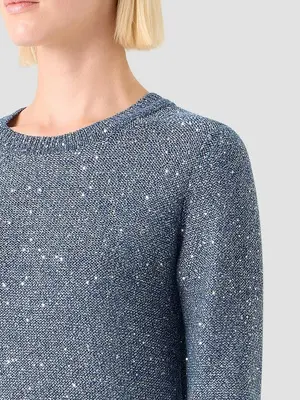 Akris Sequined Linen-blend Crewneck Sweater