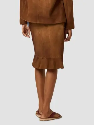 Miu Miu Waxed Suede Skirt