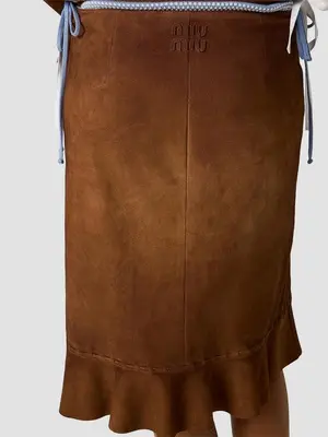 Miu Miu Waxed Suede Skirt