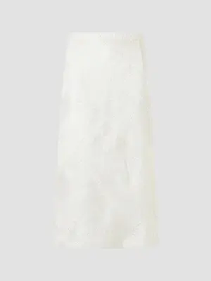 Akris Lacquered Fan Lace A-line Skirt - Ecru
