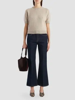 Khaite Clara Cotton Bootcut Jeans - Benson