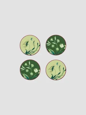 GINORI 1735 Florenza 4-piece Porcelain Coaster Set - Open