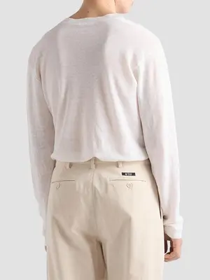 Prada Long-sleeved Linen And Silk Sweater
