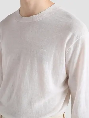 Prada Long-sleeved Linen And Silk Sweater