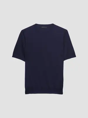 Prada Short-sleeved Silk Sweater - Blue