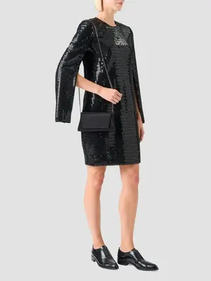 Akris Sequined Long-sleeve Sheath Cocktail Dress