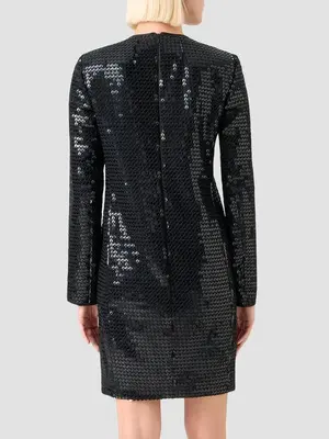 Akris Sequined Long-sleeve Sheath Cocktail Dress
