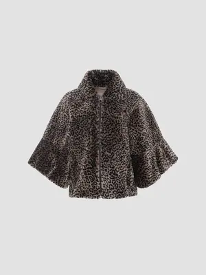 Gorski Select Shearling Lamb Zip Coat With Cropped Sleeves