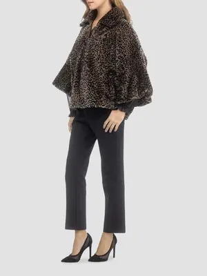 Gorski Select Shearling Lamb Zip Coat With Cropped Sleeves