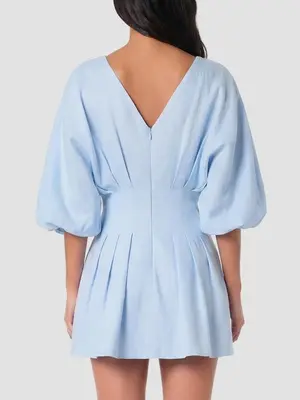 NICHOLAS THE LABEL Nicoline Linen Pleated Minidress