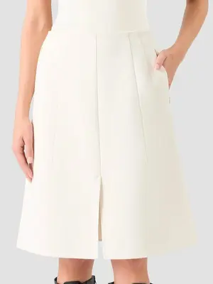 Akris Double-face Cotton A-line Skirt