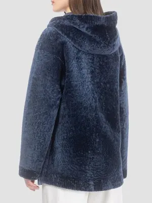 Gorski Textured Reversible Shearling Lamb Zip Parka