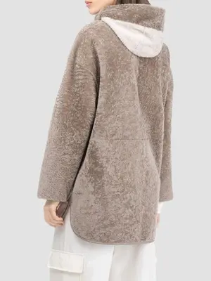 Gorski Textured Shearling Lamb Parka
