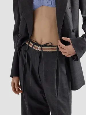 Prada Checked Wool Pants