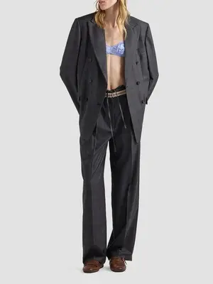 Prada Checked Wool Pants