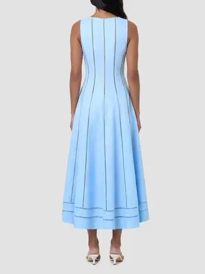 NICHOLAS THE LABEL Lark Linen Lattice-trim Midi-dress