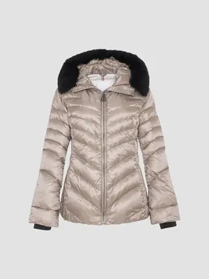 Gorski Apres-ski Jacket With Detachable Toscana Lamb Hood Trim - Stone