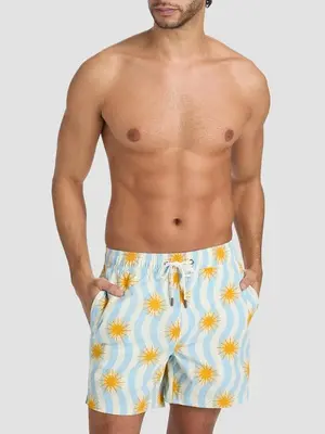 Onia Charles Swim Trunk - Light Blue Multi
