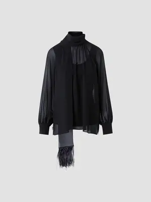 Akris Scarf Silk Georgette Blouse