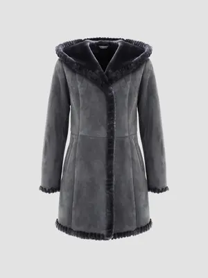 Gorski Shearling Lamb Parka With Whipstitch Trim