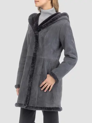 Gorski Shearling Lamb Parka With Whipstitch Trim