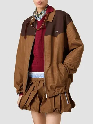 Miu Miu Gingham Check Blouson Jacket