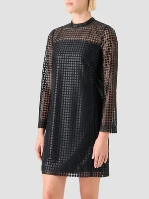 Akris Metallic Dot-embroidered Tulle Minidress