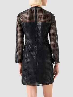 Akris Metallic Dot-embroidered Tulle Minidress