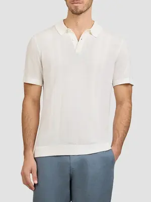 Onia Rib-knit Polo Shirt - Ivory