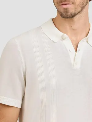 Onia Rib-knit Polo Shirt - Ivory