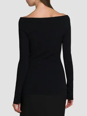 Stella McCartney Compact Knit Off-the-shoulder Top