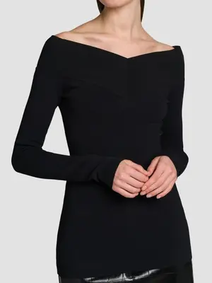 Stella McCartney Compact Knit Off-the-shoulder Top