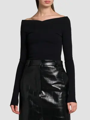 Stella McCartney Compact Knit Off-the-shoulder Top