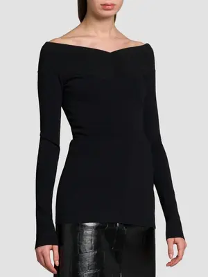 Stella McCartney Compact Knit Off-the-shoulder Top
