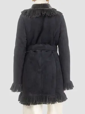Gorski Merino Shearling Lamb Stroller With Fringes