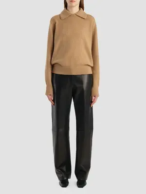 Khaite Jackson Wool-cashmere Spread-collar Sweater