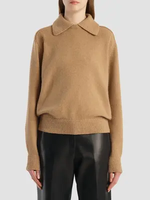 Khaite Jackson Wool-cashmere Spread-collar Sweater