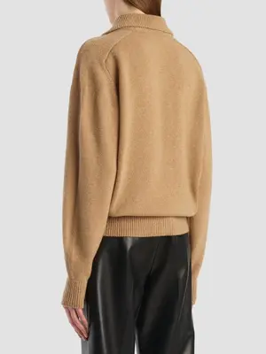 Khaite Jackson Wool-cashmere Spread-collar Sweater