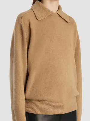 Khaite Jackson Wool-cashmere Spread-collar Sweater