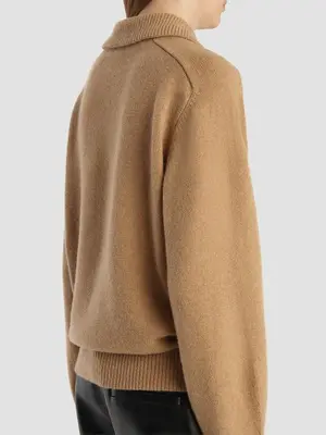 Khaite Jackson Wool-cashmere Spread-collar Sweater